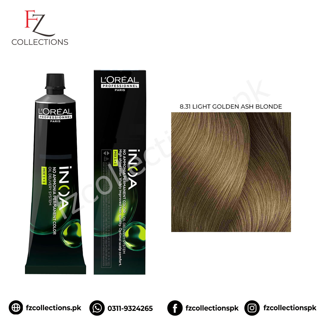 Inoa Hair 8.31 LIGHT GOLDEN ASH BLONDE 60gm